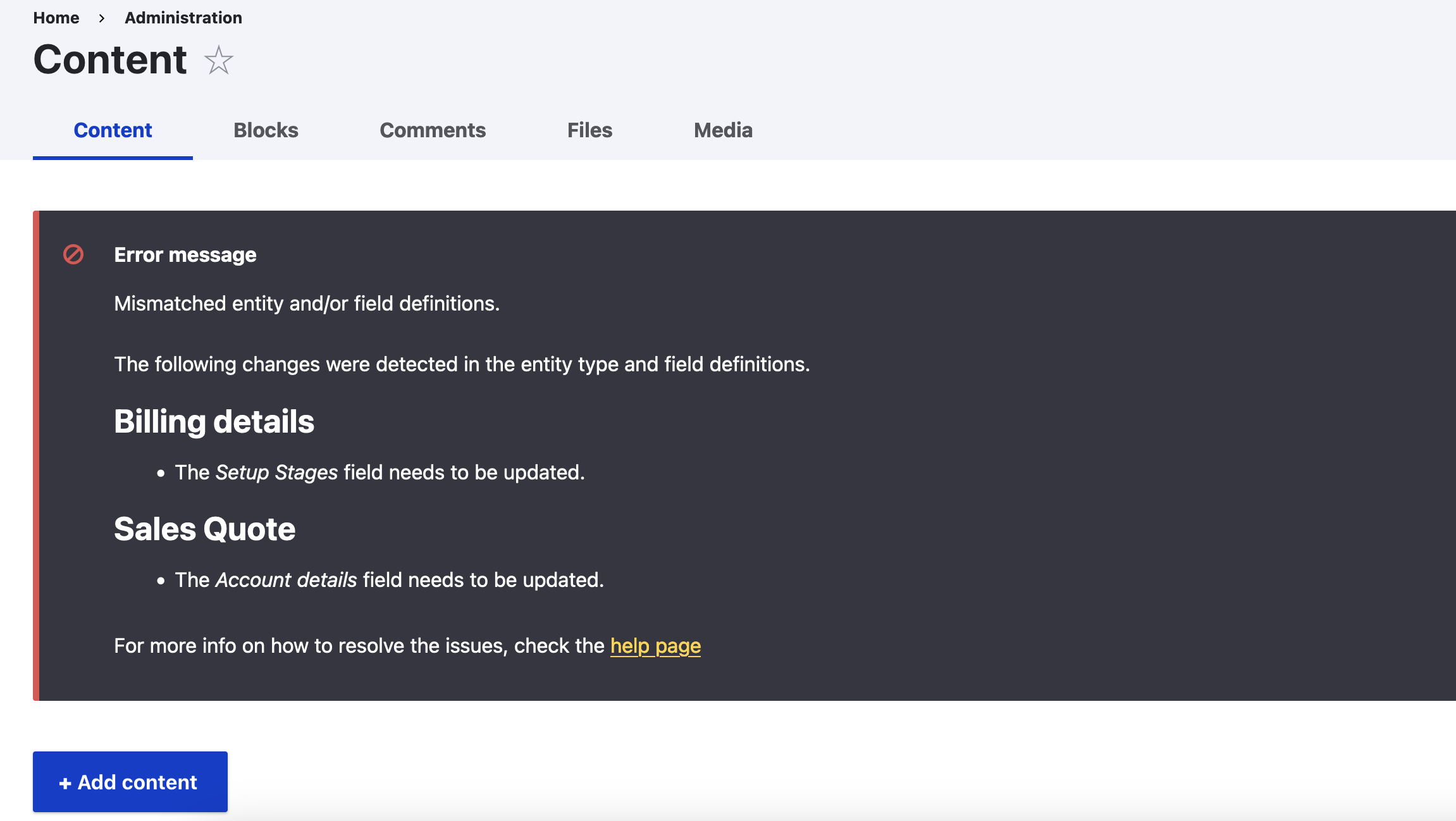 Obvious Entity Errors | Drupal.org